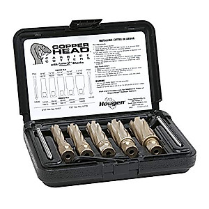 Hougen 18002 Copperhead Carbide Annular Cutter Kit 9/16, 11/16, 13/16, 15/16, 1-1/16" 2-Inch Depth of Cut 3/4-Inch Weldon Shank and Fusion2 Shank For Magnetic Drills