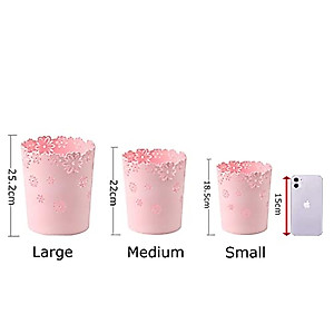 HMANE Wastebasket Super Mini, Hollow Flower Shape Plastic Lidless Wastepaper Baskets Trash Can - S, Mini Size