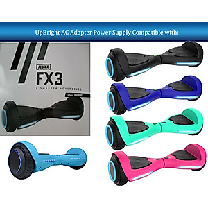 UpBright 29.4V AC/DC Adapter Compatible with Fluxx FX3 Fluxx3 Flux 3 25.2V 2.6Ah Lithium-ion Battery Hoverboard Self Balancing LED Electric Scooter 24V 200 Watt Motor GOLABS FX-F3-BLA Power Charger