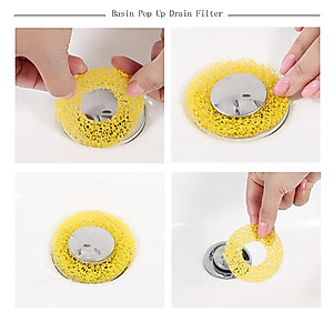 YUEYAW 24pcs Small Caliper pop up Sink Drainage Spring Filters Disposable Shower Drain Hair Catcher Mesh Drain Plug Filter is Suitable for bathrooms, bathtubs (32 Small Diameter Filter Screen)