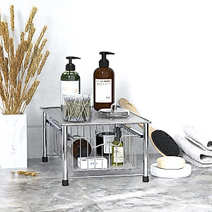 Simple Houseware Stackable Basket Drawer, Chrome