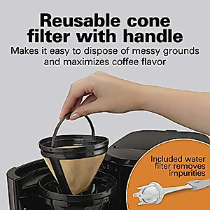 Hamilton Beach Programmable FrontFill Coffee Maker, Extra-Large 14 Cup Capacity, Black/Stainless (46390)