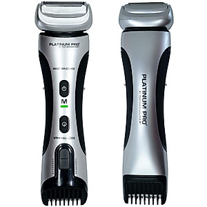 MANGROOMER - PLATINUM PRO New Body Groomer, Ball Groomer and Body Trimmer with Lithium Max Battery, Bonus Extra Foil and Storage Case!