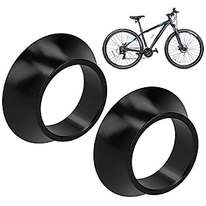 2pcs Bike Taper Washer CNC15mm Bike Front Fork Conical Spacers for Road Mountain Bike Multiple Colour(Black)