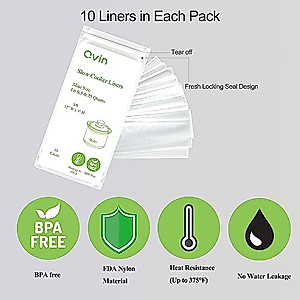 Qvin 0.65 qt mini slow cooker warmer with 10pcs slow cooker lines for 0.5Qt-0.75qt pots