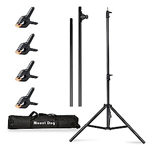 [Upgraded T-Shaped Joint Version] T-Shape Backdrop Stand Kit 6.5x5ft, MOUNTDOG Photo Backdrop Stand Background Support System with 4 Clamps for Photography Video Studio (Backdrop NOT Included)