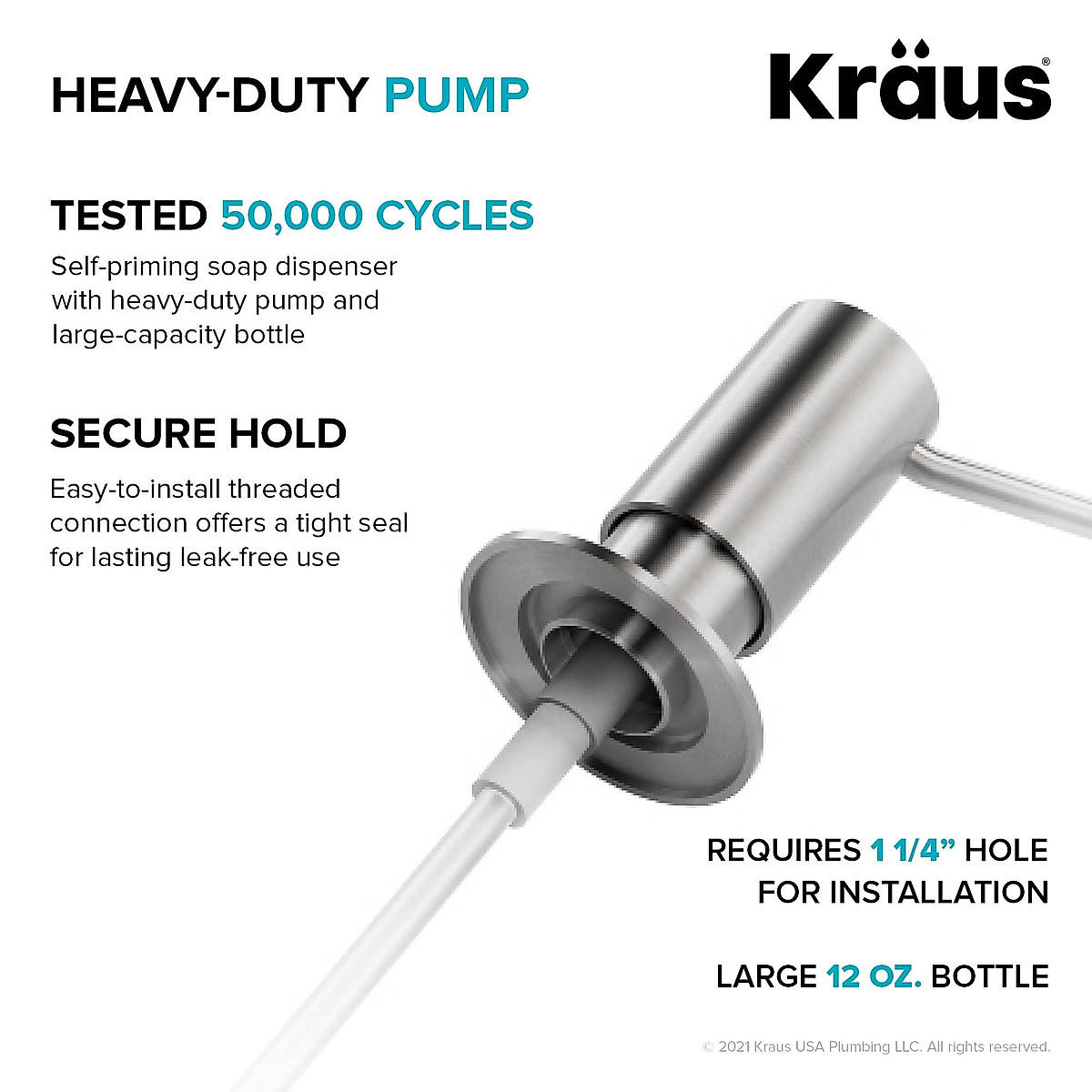 KRAUS Kitchen Soap and Lotion Dispenser in Spot Free Stainless Steel, KSD-41SFS