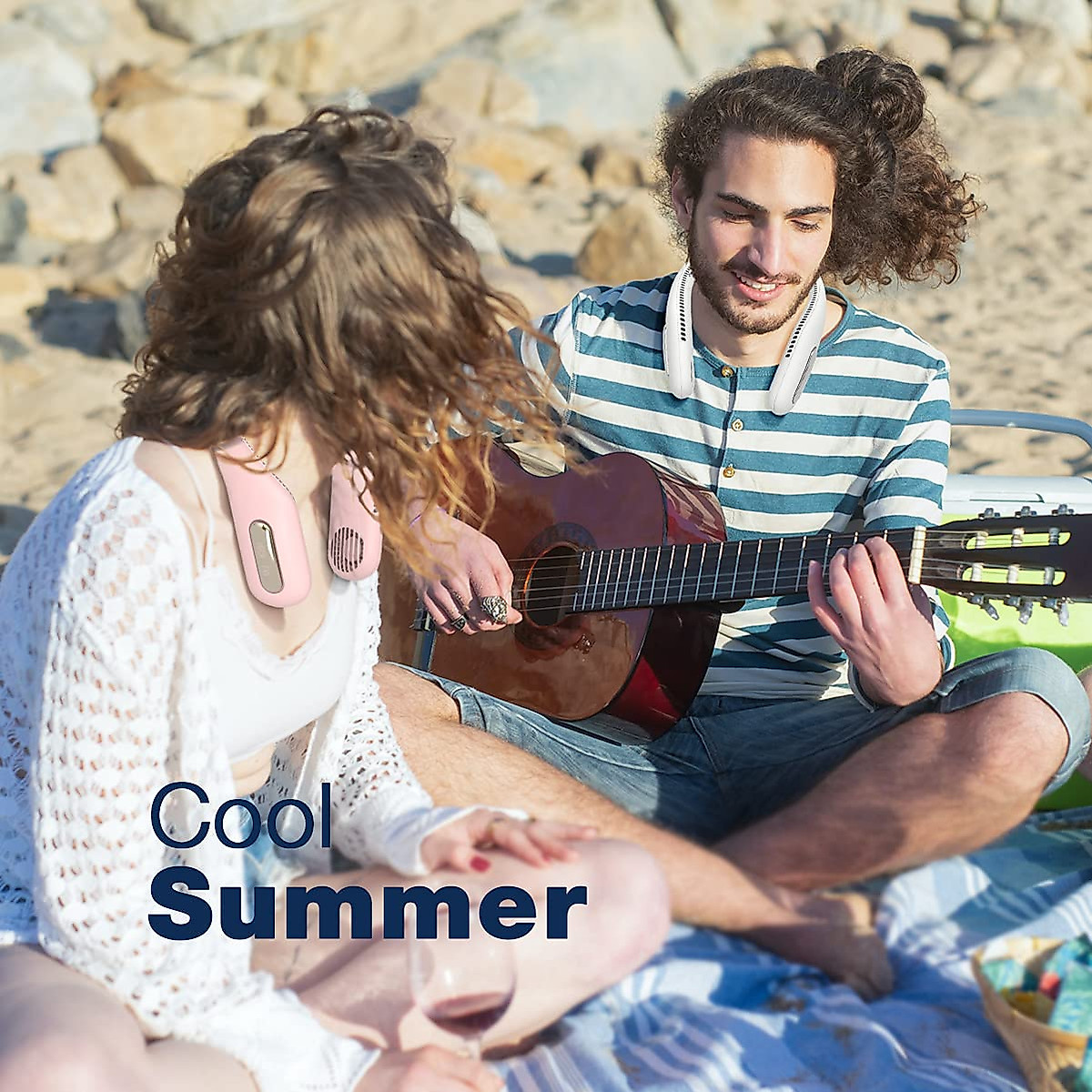 udeler Portable necklace fan,cool living personal ,Hands Free air Cooling Super Quiet fan 3 Speeds 48 Air Outlet 360°Cooling Hanging Neck Fan for Traveling,Sports, Office