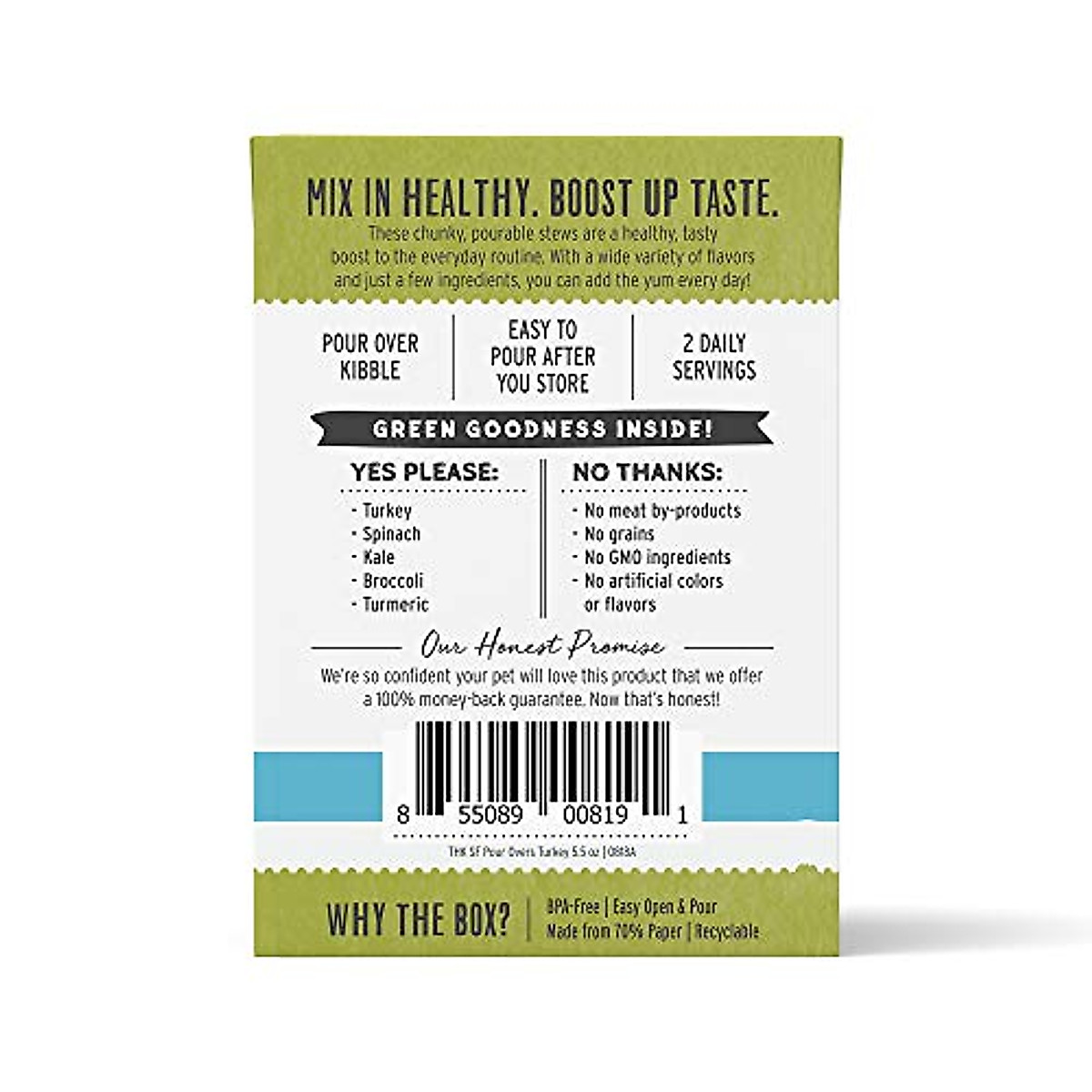 The Honest Kitchen Superfood POUR OVERS Wet Toppers for Dogs (Pack of 12), 5.5 oz - Turkey Stew