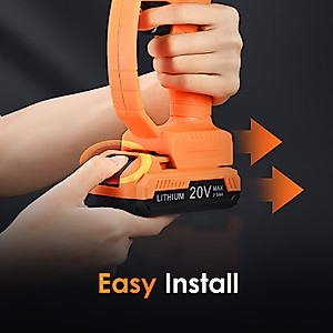 DINSHARE 20V 2.0Ah Battery Fast 2000mAh Lithium-ion Battery Packs for Cordless Tools, Long Life Li-ion Battery Leaf Blower (JC-7001) and Mini Chainsaw (JC-6001), Support Fast Charging