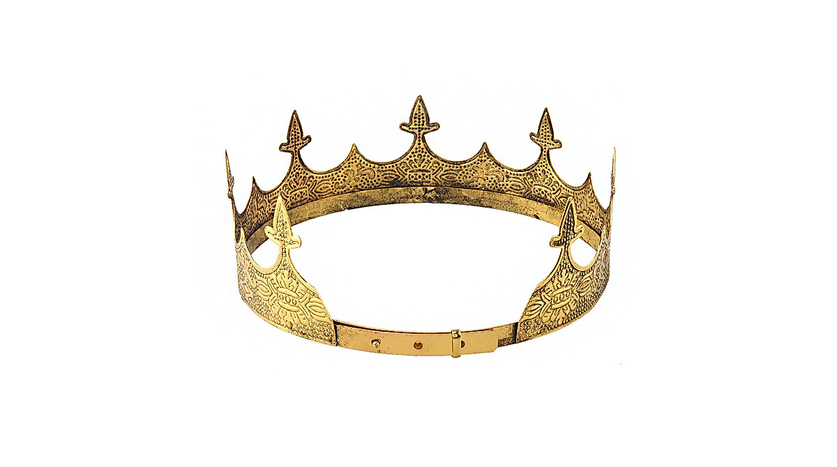 JORCEDI Royal King Diadem - Dark Gold Crown for Men