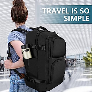 Dinictis 40L Travel Laptop Backpack for 17 Inch Notebook, Carry on Flight Approved Suitcase Backpack, Water Resistant Weekender Business Large Daypack for Men and Women-Black