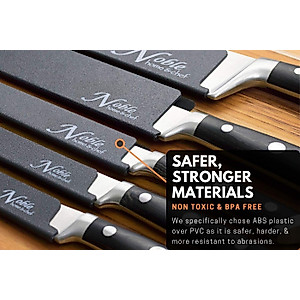 Noble Home & Chef 8-Piece Universal Knife Guards are Felt Lined, More Durable, Non-BPA, Gentle on Blades, and Long-Lasting Knives Covers Are Non-Toxic and Abrasion Resistant! (Knives Not Included)