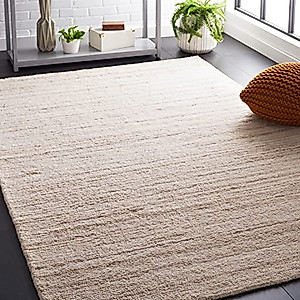 Safavieh Casablanca Collection 3' x 5' Beige/Ivory CSB792B Handmade Solid Wool 0.8-inch Thick Area Rug