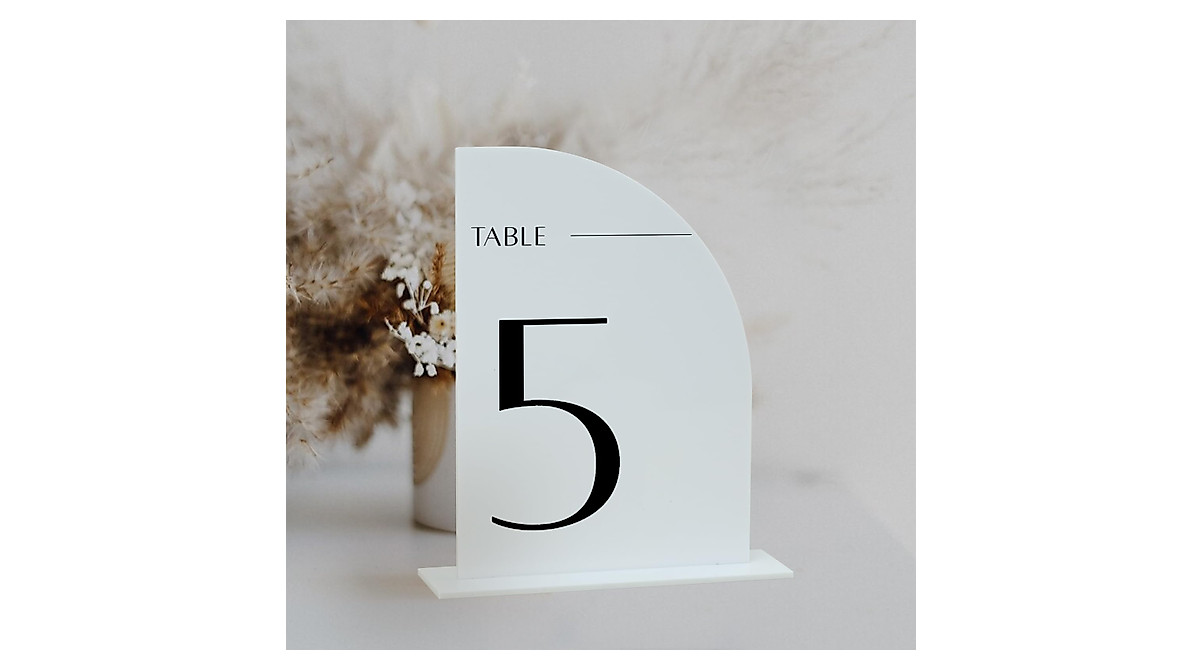 JINMURY 10 Pack White Acrylic Half Arch Signs for Weddings