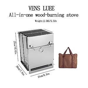 VENS LUEE Notebook Charcoal BBQ Grill Multifunctional Barbecue Camping Stove Tabletop Smoker Folding For Picnic, Camping, Hiking, Traveling, Outdoor Indoor (Style 4)