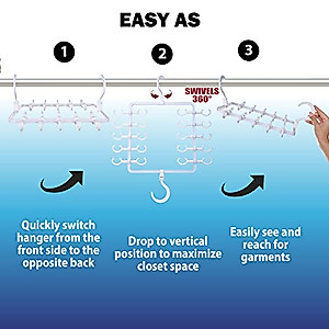 Wonder Hanger MAX Lingerie and Top Hanger, Patented & TRADEMARKED Closet Organizer and Space Saver