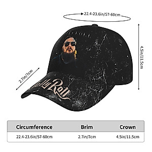 YEACITY Jelly Music Roll Baseball Cap Hip Hop Style Flat Visor Adjustable Outdoor Cap Unisex Adjustable Breathable Snapback Black