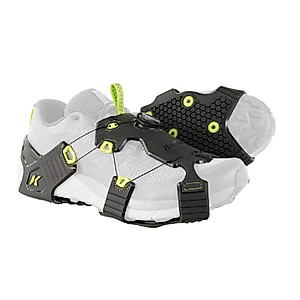 Korkers Ice Runner Ice Cleats - Lightweight and Durable - 22 Replaceable Carbide Spikes - Black/Green - Large