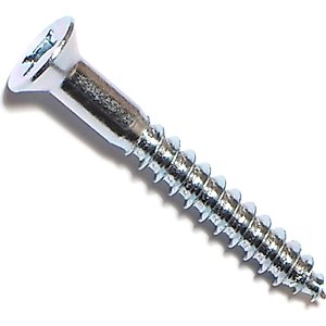Hard-to-Find Fastener 014973293482 Phillips Flat Wood Screws, 12 x 1-3/4, Piece-100 , zinc