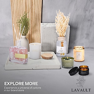Lavault Jar Candles Set of 3 - Aromatherapy Candle Set for Supports Stress, Better Sleep, and Improve Mood - 100% Natural Soy Wax with Essential Oils - Snow Orange