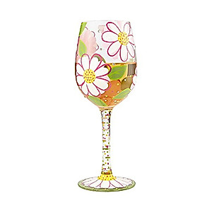 Enesco Oops I Daisied Wine Glass, Multicolor