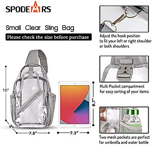 SPODEARS Clear Crossbody Sling Backpack Sling Bag for Women Men Chest Shoulder Bag Daypack for Travel Hiking