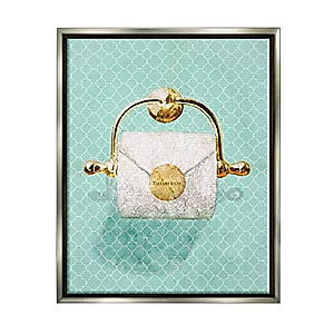 Stupell Industries Fashion Toilet Paper Roll Iconic Blue Designer Glam , Floater Frame, Design by Ziwei Li