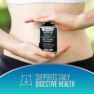 MEGAV-1 Multi-Vitamin, Superfood & Minerals - Daily Multivitamin with Probiotics, Digestive Enzyme, Mushroom Complex for Heart Health, Immune Support, Energy & Stamina - 90 Tablets