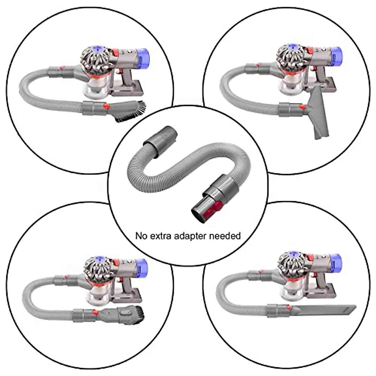 Garbage fighter Flexible Extension Hose Replacement for Dyson V7 V8 V10 V11 V15 Cordless Stick Vacuum Cleaner Accessory Attachment