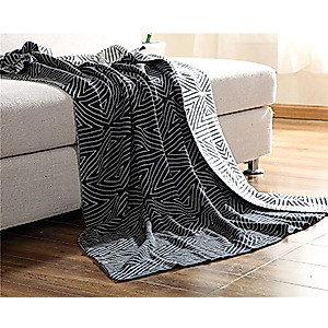 100% Cotton Throw Blanket, Stylish While Classic Pattern, Natural Soft & Cozy Throws for Bed Couch/Sofa/Bed/Picnic