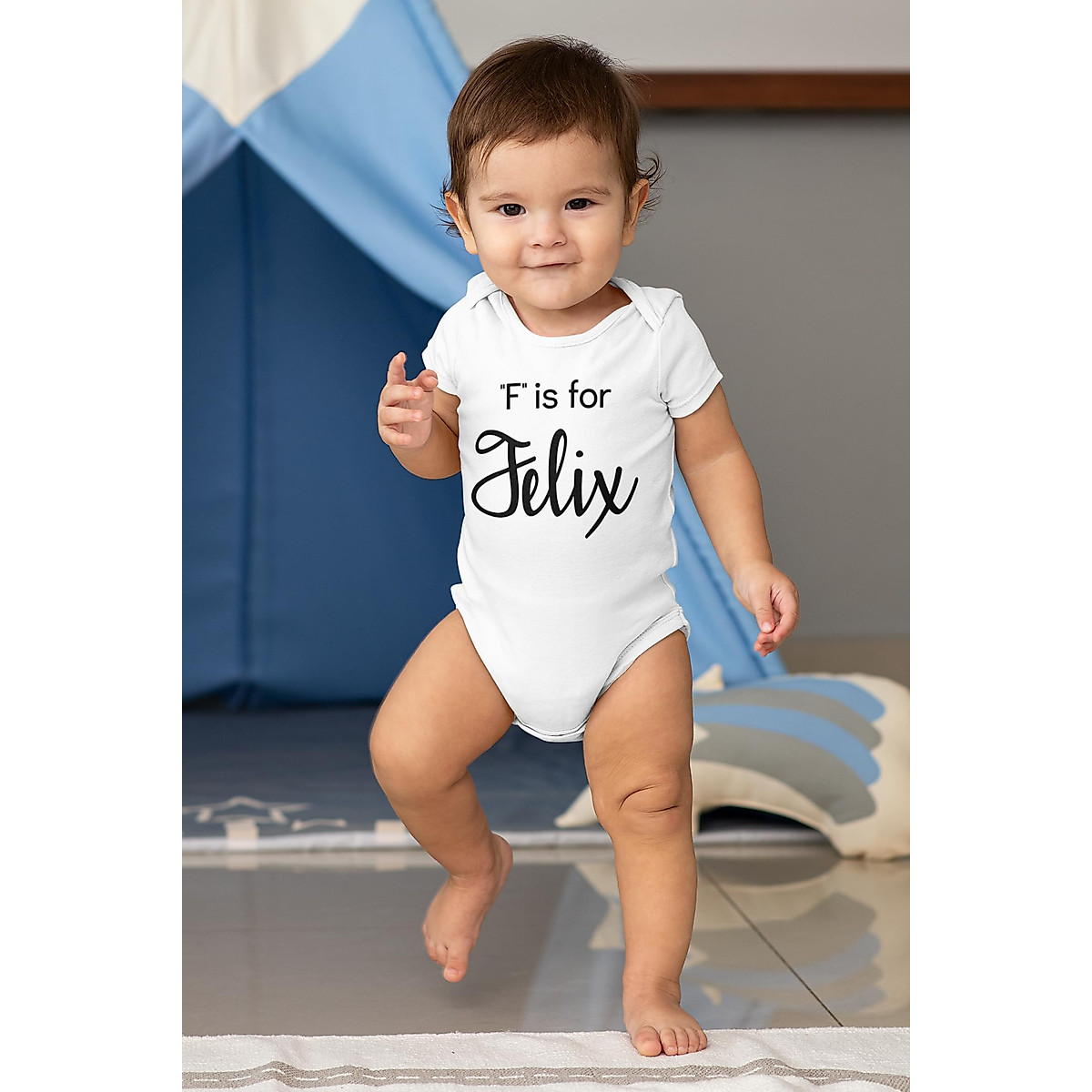"F" is for Felix Baby Bodysuit, Felix Pregnancy Announcement, Felix Name Bodysuit, Baby Shower Gift, Size 0-3 Months