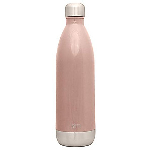 Simple Modern 34 Ounce Wave Water Bottle - Stainless Steel Liter Double Wall Vacuum Insulated Leakproof -Rose Gold