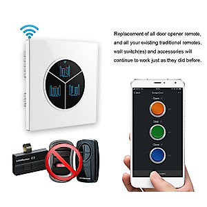Wireless Garage Door Opener Remote WiFi Switch Universal Controlled by Smartphone for Automatic Gate Opener System (Without Door Sensor)
