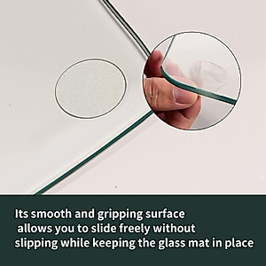 Easly 36" x 46" Chair Mat for Carpet - Office Chair Mat - Tempered Glass Floor Mat for Home/Office/Carpet Clear Computer Floor Mat - with 4 Anti-Slip Pads