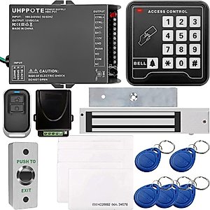 UHPPOTE Full Complete 125KHz RFID Card Outswinging Door Access Control Kit Including 600lbs Force Electric Magnetic Lock