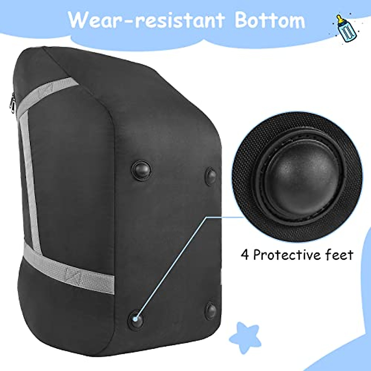 YOREPEK Car Seat Travel Bag Compatible with UPPAbaby MESA, Cybex Aton 2, Padded Infant Airport Gate Check Bag, Durable Carseat Airplane Bag with Easy Carry Handle and Protective Bumper Feet