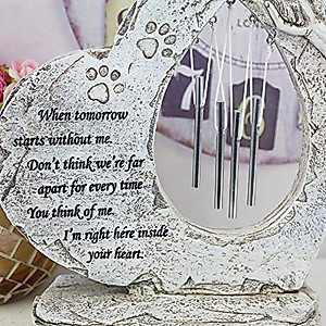 YLSMILE Pet Memorial Stones for Loss of Pet Gifts, Heart Shaped Paw Print Pet Memorial Gifts, Pet Grave Markers for Dog Memorial Gifts