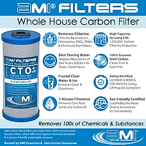Applied Membranes Inc. 3-Stage Whole-House Water Filter Cartridge Replacements, Includes 10-Inch Sediment, Carbon, and Lead Filter Cartridges
