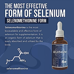 Selenium - 200 mcg, Selenomethionine Form, 300 Servings - Vegan, Glass Bottle, Yeast Free - Sublingual Liquid Concentrate - Antioxidant, Supports Immunity, Thyroid Health (2 oz.)