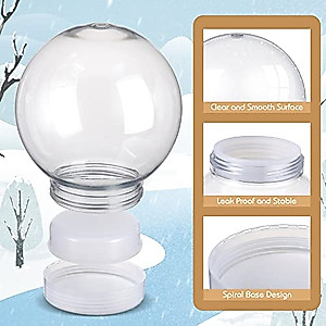 30 Pieces DIY Clear Plastic Water Globe Snow Globe 5 Inch Clear Snow Globe with Screw Off Cap for DIY Crafts Christmas Home Decoration