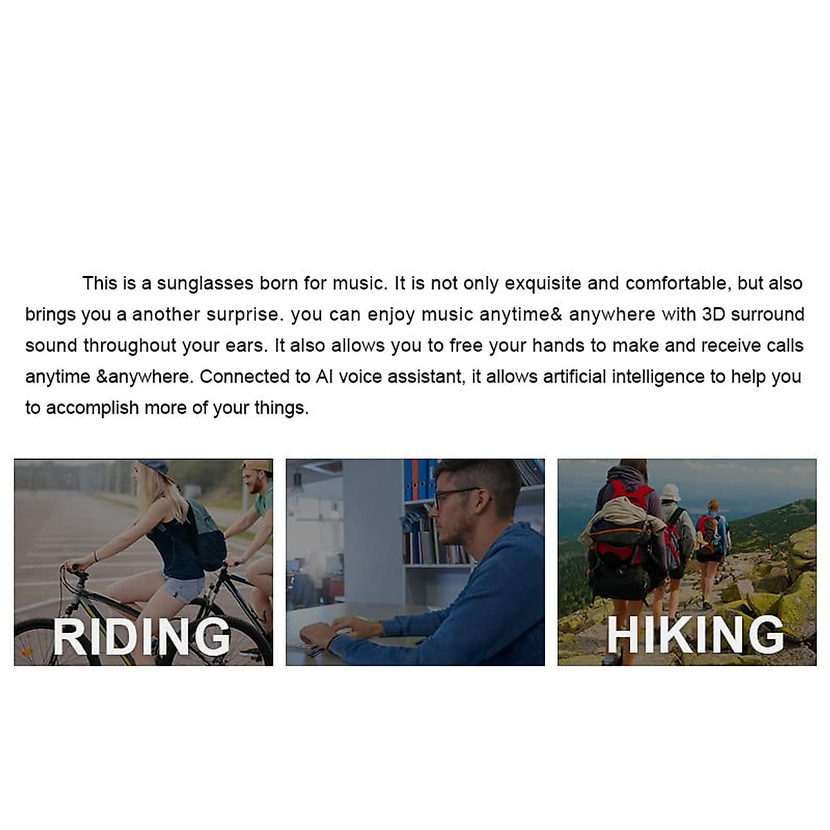 Smart Glasses Infrared Sensor Privacy Protection Noise Reduction Call Music Intelligent Interaction Waterproof Dustproof Personalized Headset