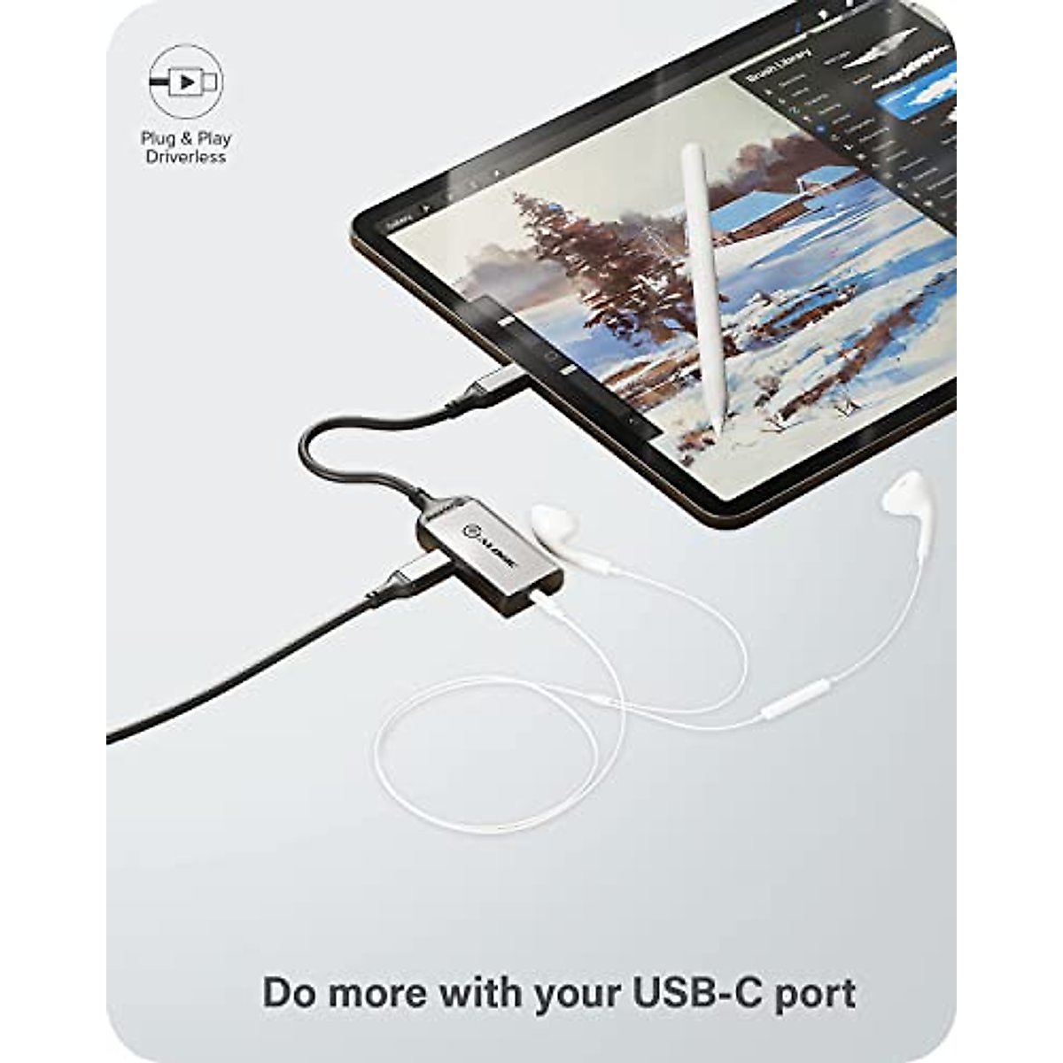 ALOGIC 2-in-1 USB-C Audio and Charging Adapter,USB-C to 3.5mm Audio Jack & USB-C Charging Port,PD Fast Charging,Ultra-Built Quality,Compatible with USB-C iPad/Tablets, Smartphones, laptops and More.