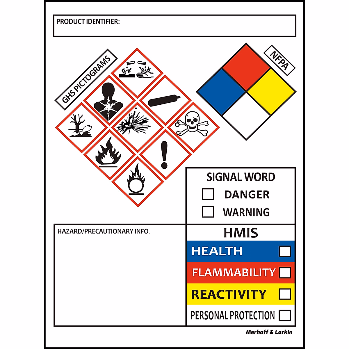 SDS OSHA Data Labels for Chemical Safety 4 x 3 Inches | Roll of 250 MSDS Stickers with GHS Pictograms & Perforated Edges for Easy Separating | HMIS & Hazard Compliant | Secondary Containers