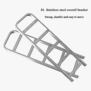 HUALEMEI 5-Tier Stainless Steel Shoe Rack,Sturdy Sustainable Shoe Organizer Storage Shelf Dormitory Bedroom Household Shoe Cabinet-A 60x25x78cm(24x10x31inch)