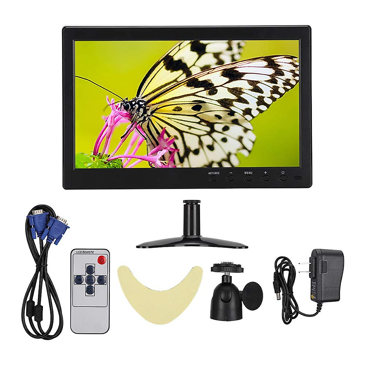 Tosuny 1080P Portable HDMI Monitor, 10.1-Inch HD 16:9 LCD Screen Dual Speakers Computer Monitor Display with HDMI/VGA/BNC/AV/USB(US Plug)