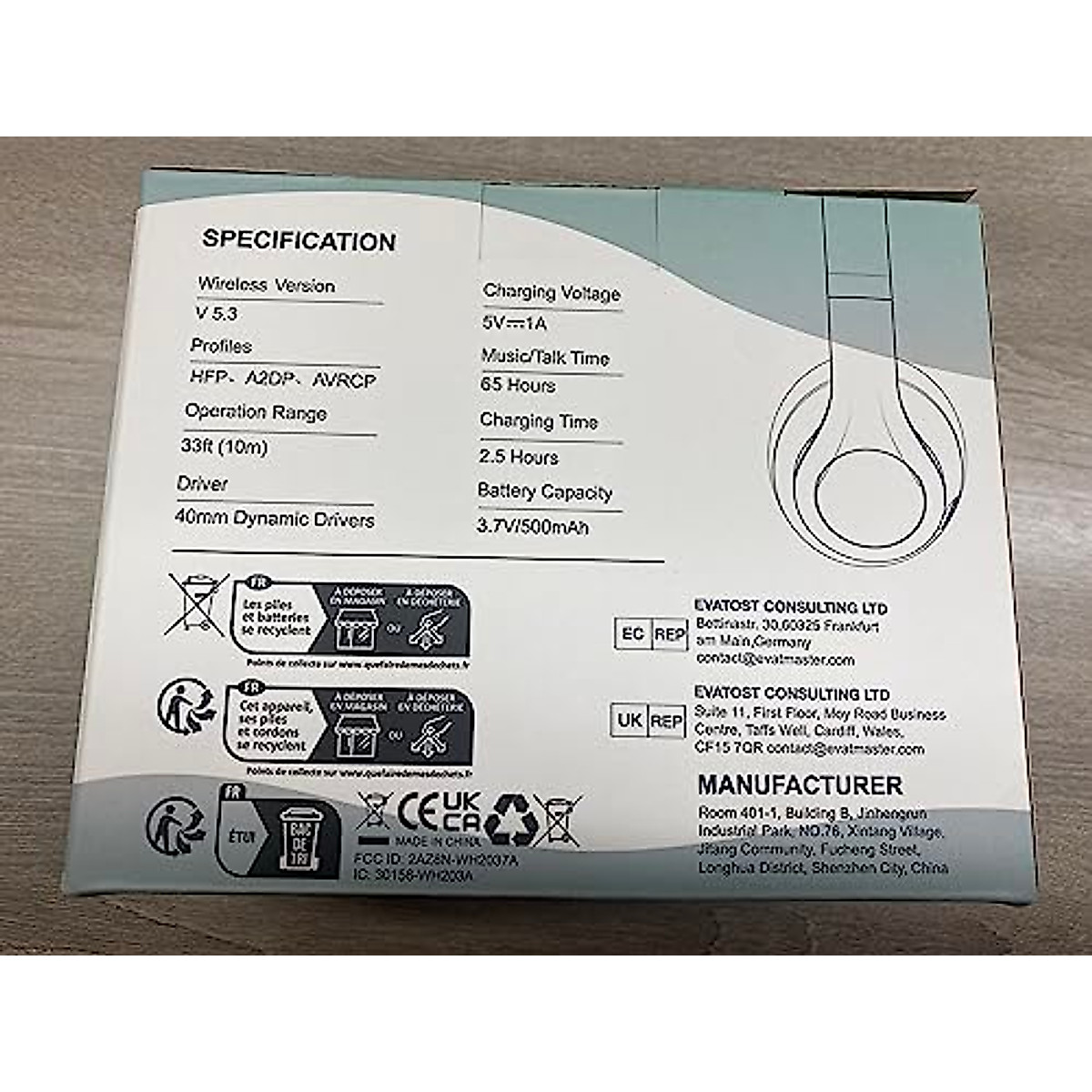 Uliptz Wireless Bluetooth Headphones, 65H Playtime, 6EQ Sound Modes, HiFi Stereo Over Ear Headphones with Microphone, Foldable Bluetooth 5.3 Headphones for Travel/Office/Cellphone/PC (Rose Gold)