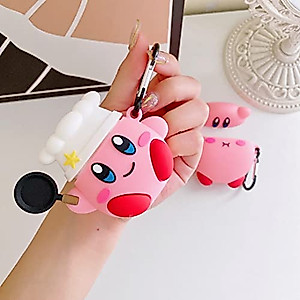 【2 Pack】 Aerymli 3D Kirby Case for Airpods 2nd/1st,3D Cute Cartoon Anime Airpod 2 Case,3D Kawaii Unique Kirby Shape Kids Teens Girls Women Soft Silicone Case for Airpods 2nd/Airpods 1st Case