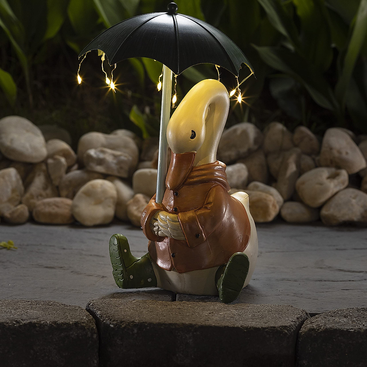 VP Home Quacking in The Rain Duck Solar Powered LED Outdoor Decor Garden Light