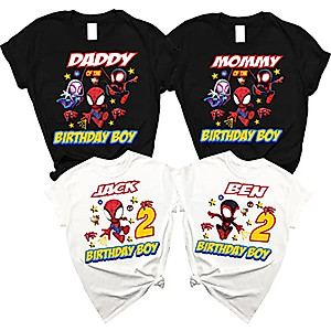 Spider Birthday Shirt for Boys Birthday Girl, Spidey Custom shirt, Personalized shirt, custom family shirt